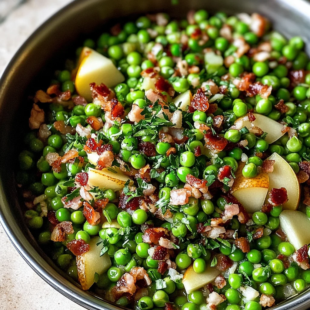 Thanksgiving Peas (with Pear and turkey strips)